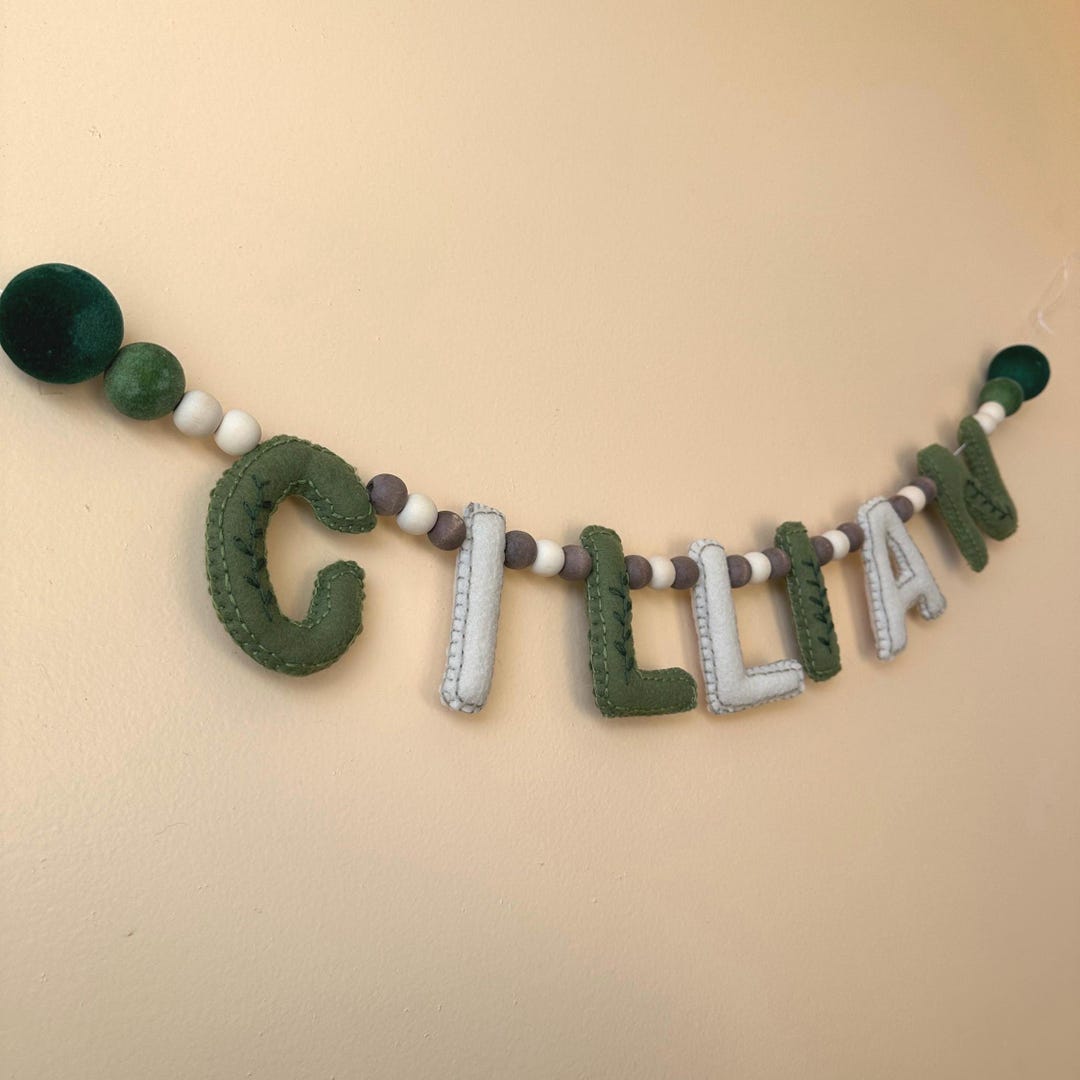 Embroidered Felt Name Banner - Personalized Name Garland - Etsy