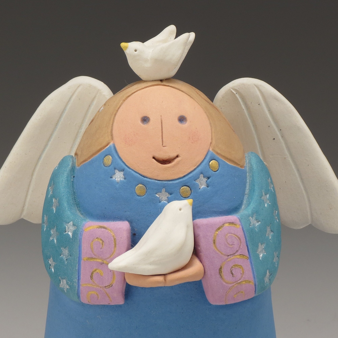Celestial Clay Angel, the Star Collector - Etsy
