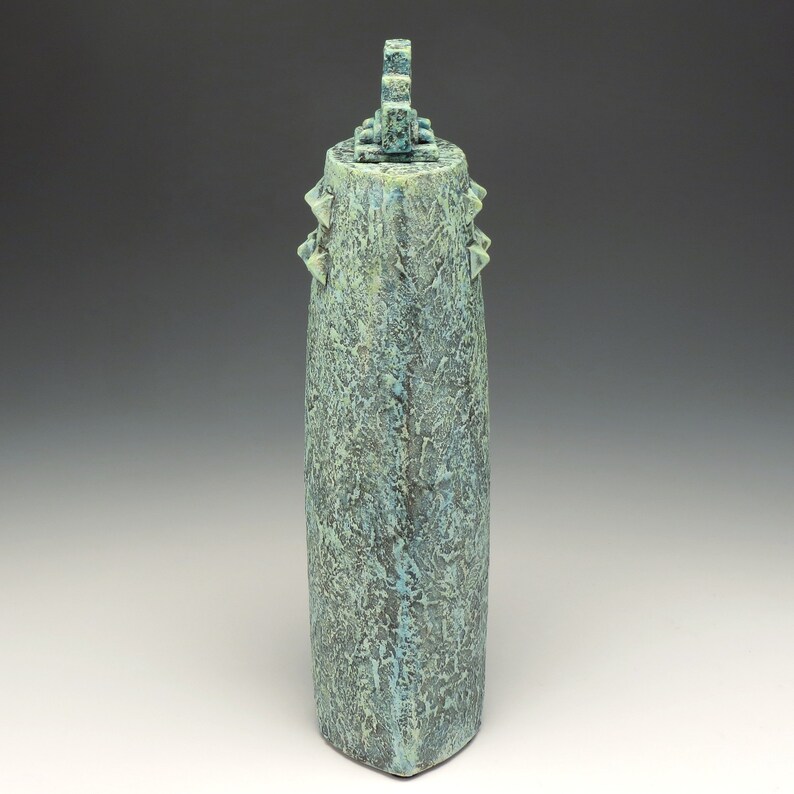 Tall Ceramic Vessel Sculptural Lidded Vessel Home Decor - Etsy