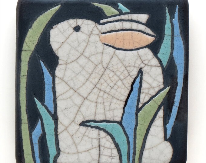 Rabbit,bunny,ceramic Tile,3x3 Raku Fired Art Tile,wall Art,home Decor ...