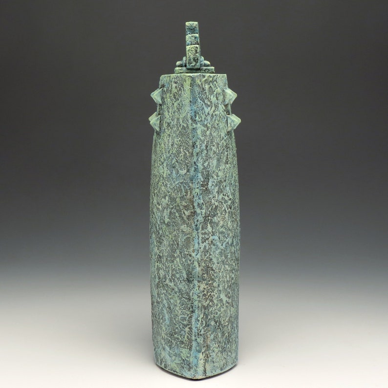 Tall Ceramic Vessel Sculptural Lidded Vessel Home Decor - Etsy
