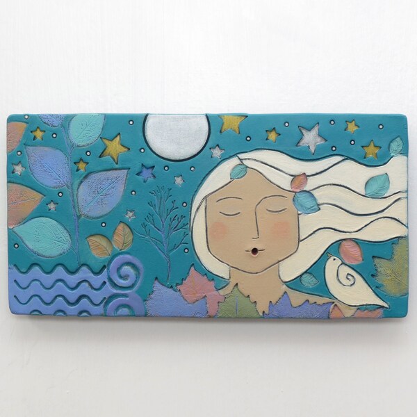 Moon Ceramic Tile - Etsy