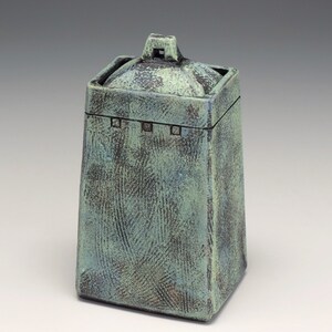 Ceramic Box, Lidded Jar, Home Decor, Hand Made, Rustic Patina Finish ...