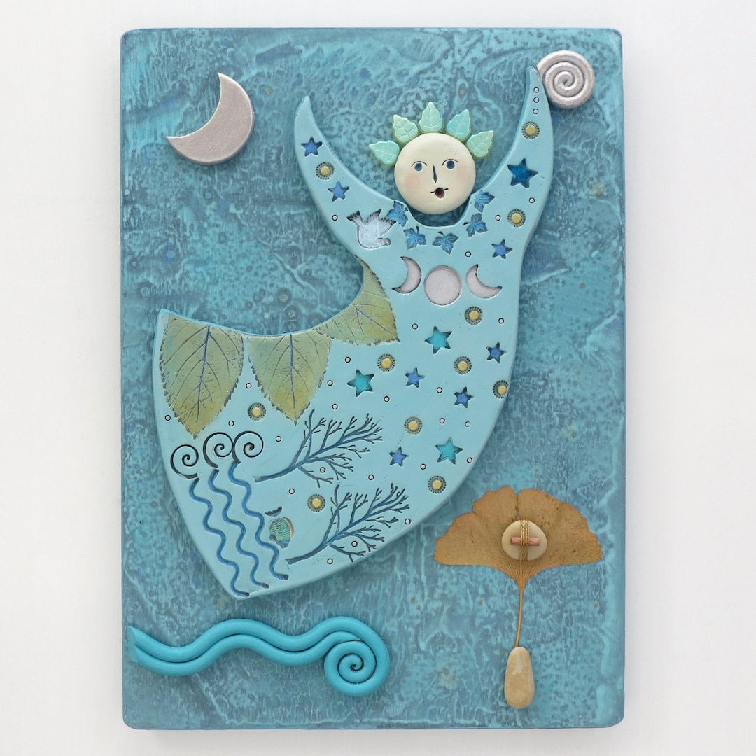 Art, Mixed Media, Original, Angel, Moon Dancer, Woman, Home Decor - Etsy