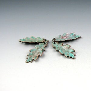 Enameled Extra Small Oak Leaf / Peppermint Enamel / Made to - Etsy