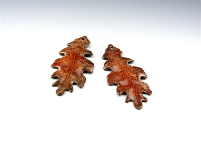 Enameled Medium Oak Leaf / Autumn Enamel/ Made to Order - Etsy