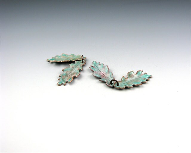 Enameled Extra Small Oak Leaf / Peppermint Enamel / Made to - Etsy