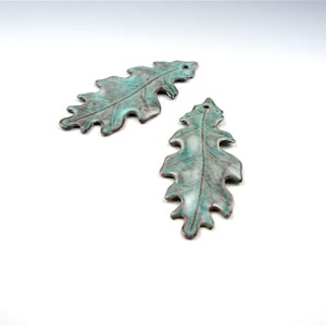 Enameled Medium Oak Leaf / Peppermint Enamel/ Made to Order - Etsy