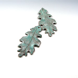 Enameled Medium Oak Leaf / Peppermint Enamel/ Made to Order - Etsy