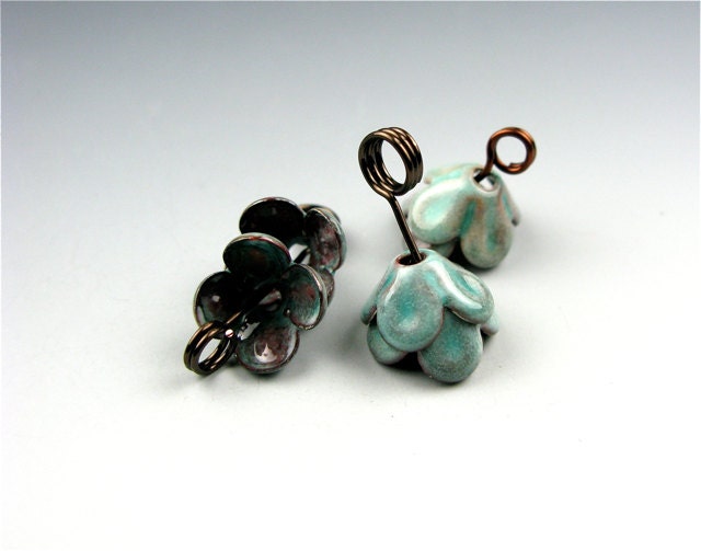 Enameled Alpine Bud Caps / Peppermint Enamel / Made to Order - Etsy