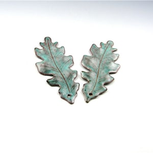 Enameled Medium Oak Leaf / Peppermint Enamel/ Made to Order - Etsy