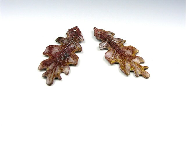 Enameled Medium Oak Leaf / Yellow Enamel/ Made to Order - Etsy