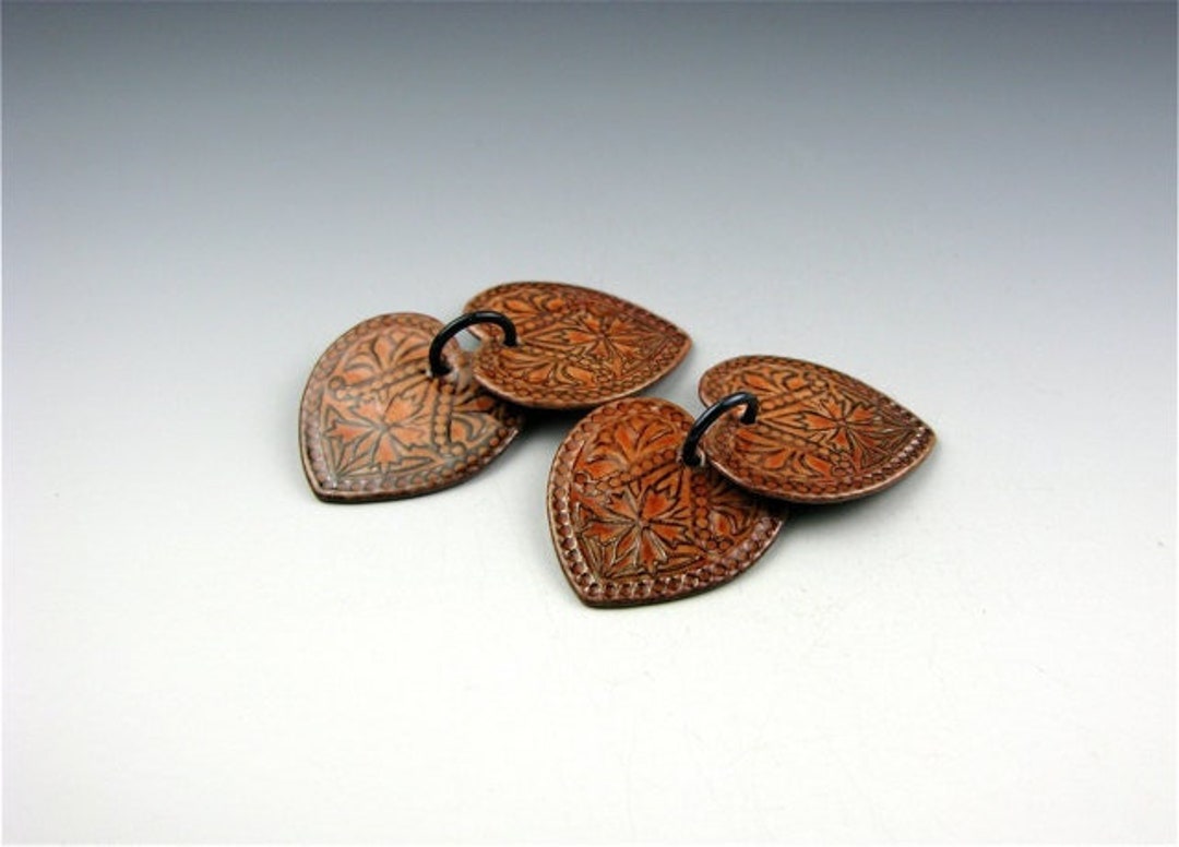 Enameled Folk Heart / Autumn Enamel / Made to Order - Etsy