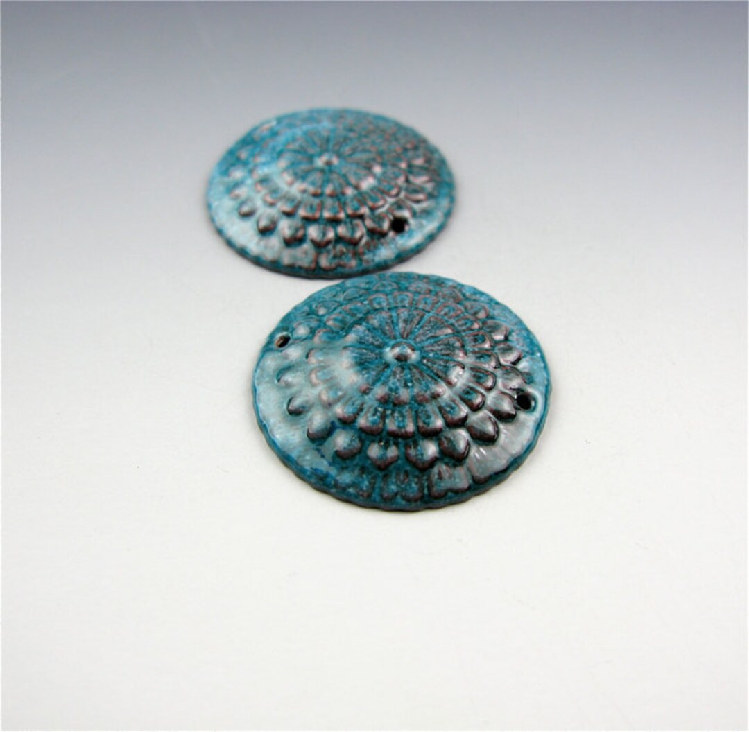 Enameled Mums / Teal Enamel / Made to Order - Etsy