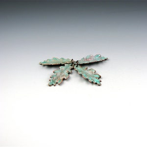Enameled Extra Small Oak Leaf / Peppermint Enamel / Made to - Etsy