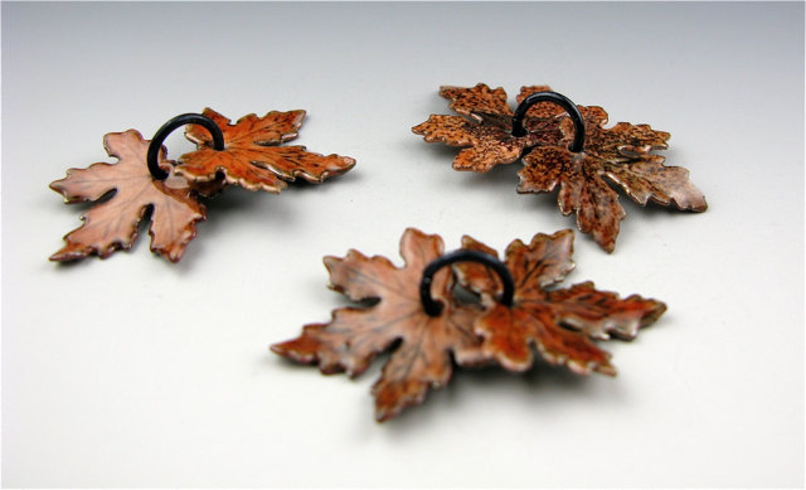 Enameled Small Maple Leaves / Autumn Enamel / Made to Order - Etsy
