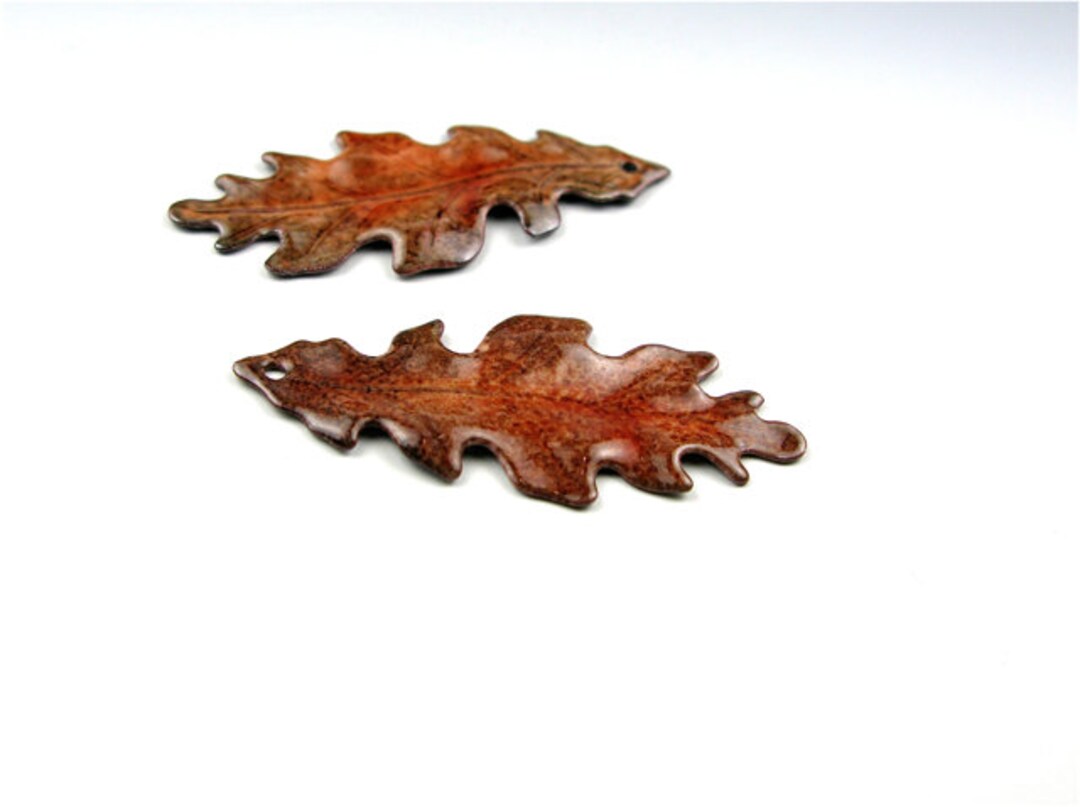 Enameled Medium Oak Leaf / Autumn Enamel/ Made to Order - Etsy