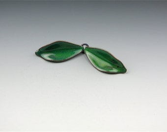 Enameled Petals / Bitter Green Enamel / Made to Order | Etsy