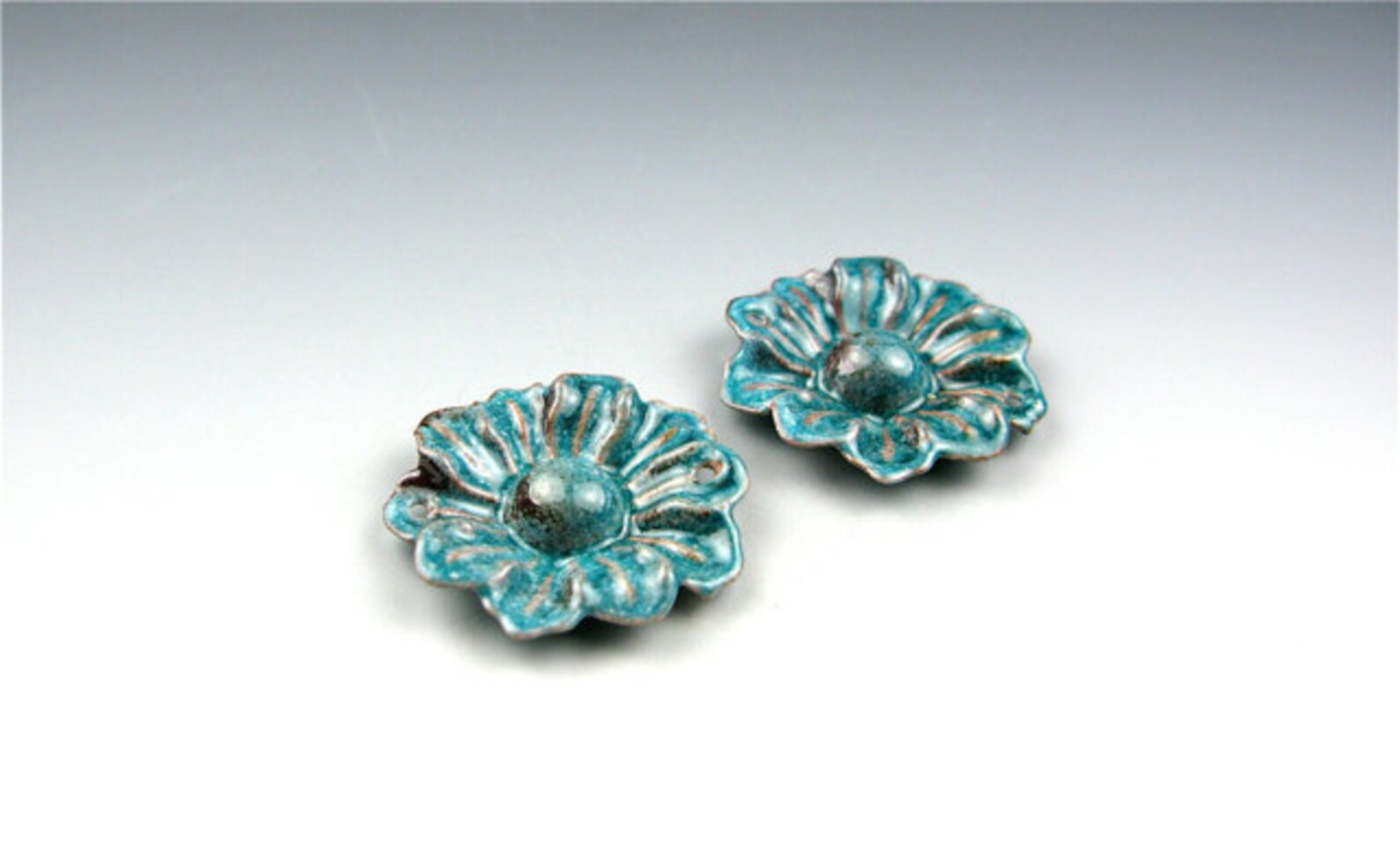 Enameled Daisy / Teal Enamel / Made to Order | Etsy