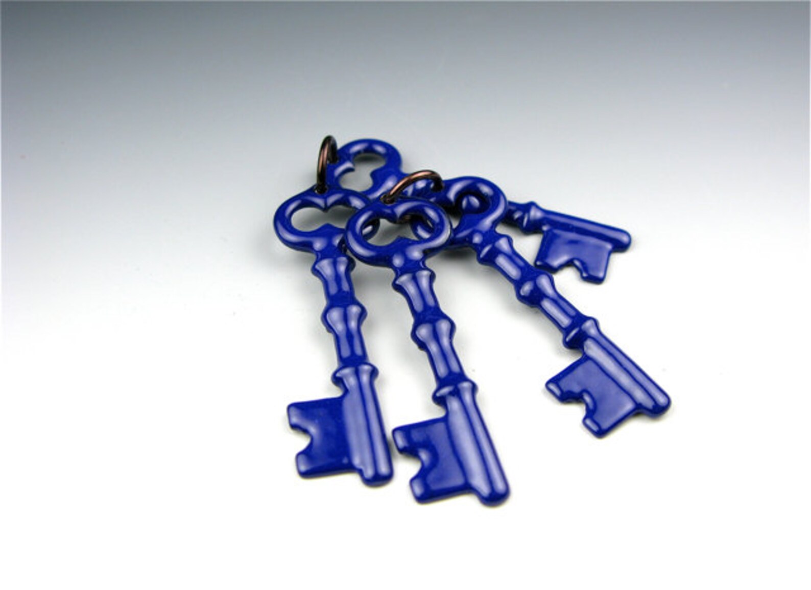 Enameled Keys/ Cobalt Enamel / Made to Order - Etsy