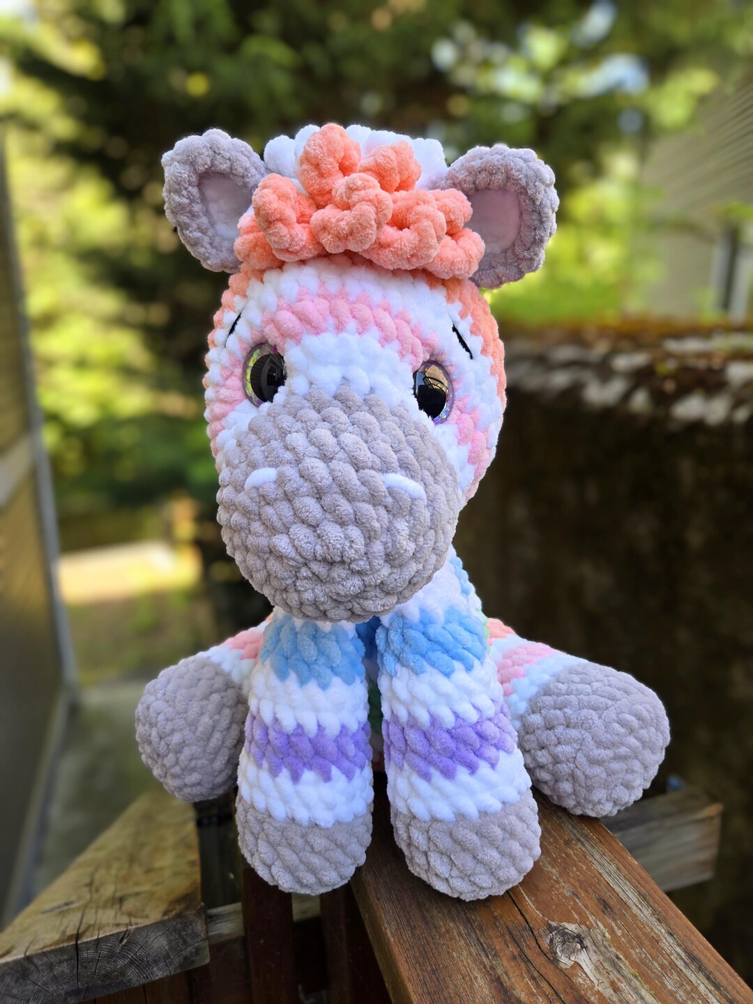 Jumbo Rainbow Zebra Plushie - Etsy