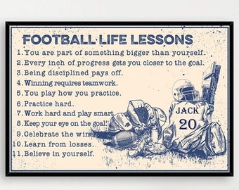 Life Lessons Football Poster - Etsy