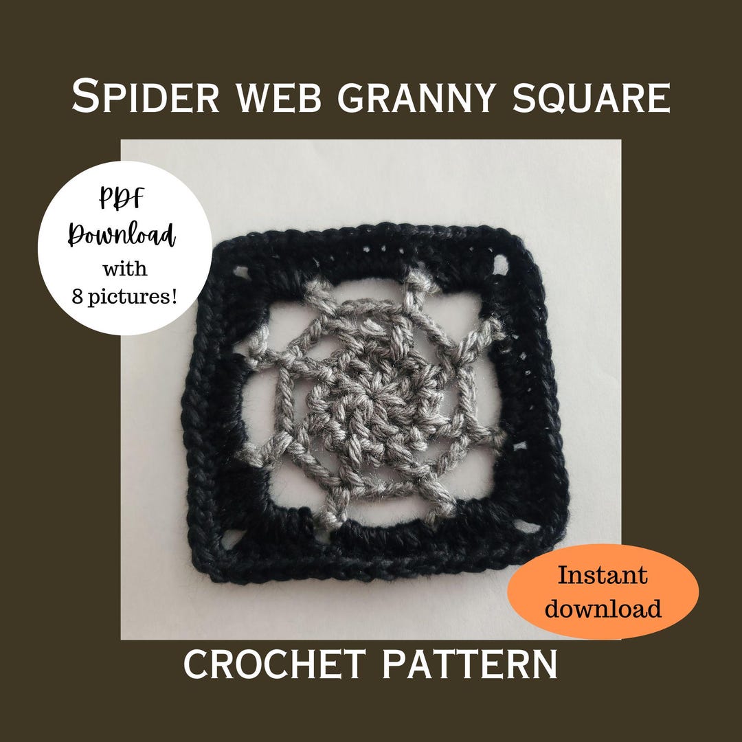 Spider Web Granny Square Crochet Pattern Halloween Crochet Pattern ...