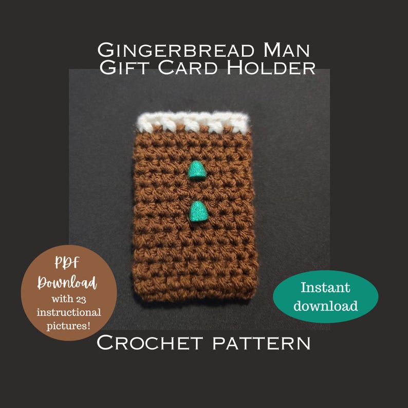 Gingerbread Man Gift Card Holder Crochet Pattern | Christmas Holiday ...
