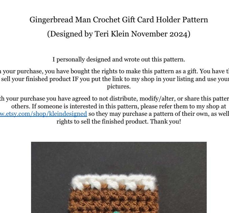 Gingerbread Man Gift Card Holder Crochet Pattern | Christmas Holiday ...