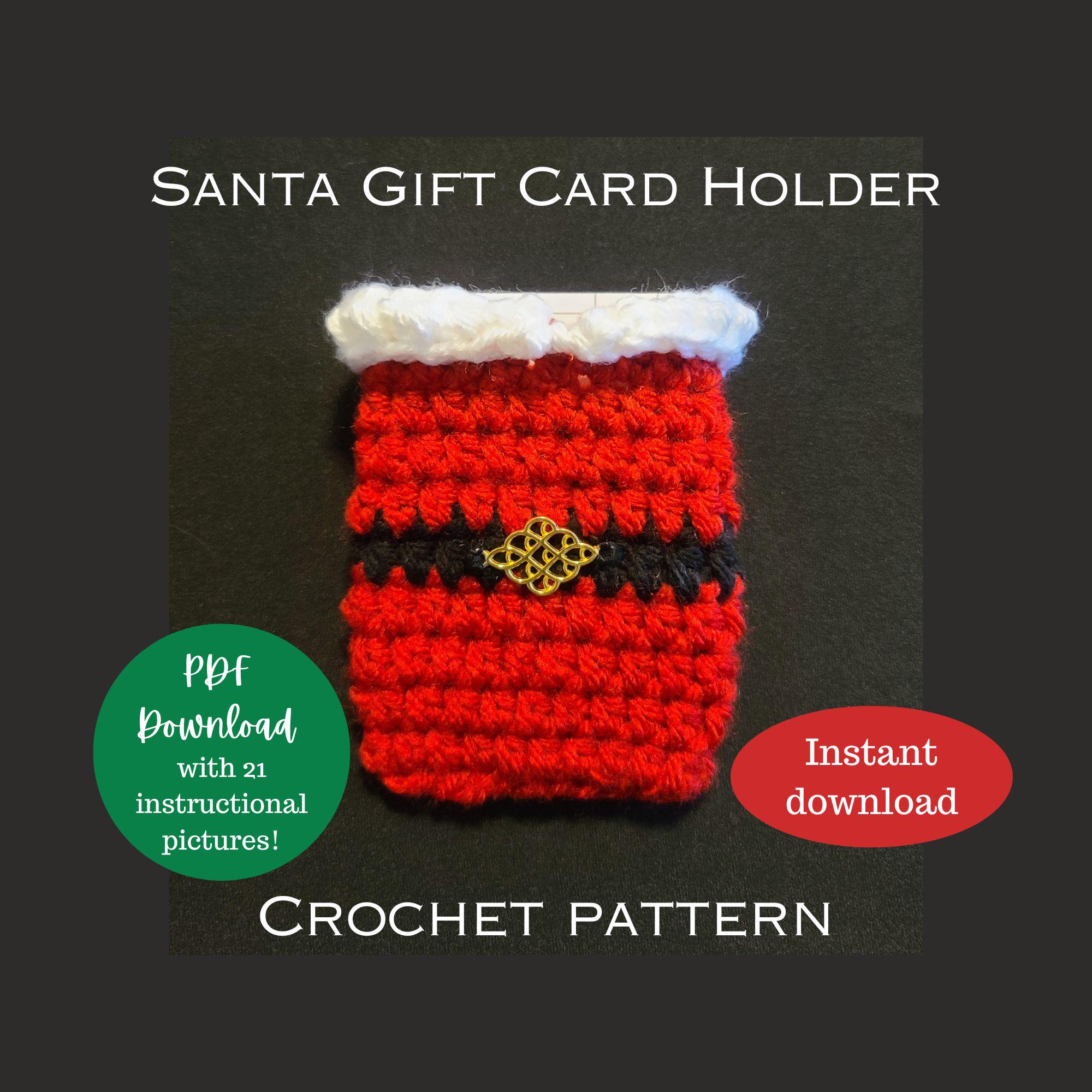 Santa Gift Card Crochet Pattern Gift Card Santa Claus Crochet Pattern ...