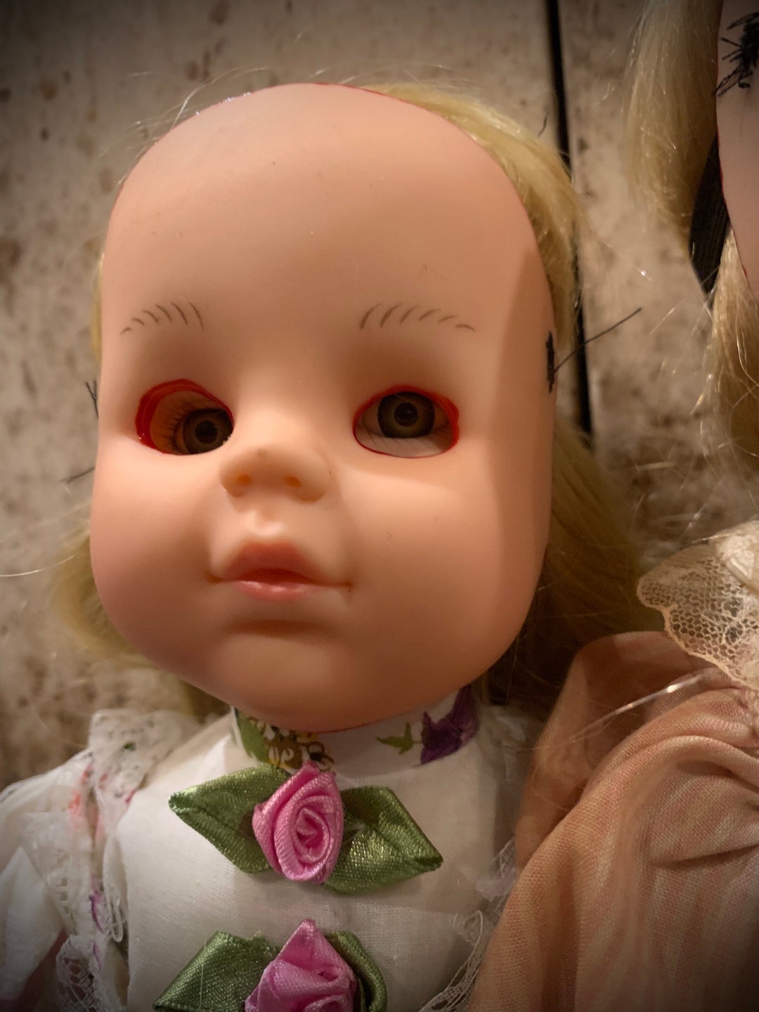 Creepy Porcelain Doll With Plastic Mask Weird Scary Horror Ooak ...