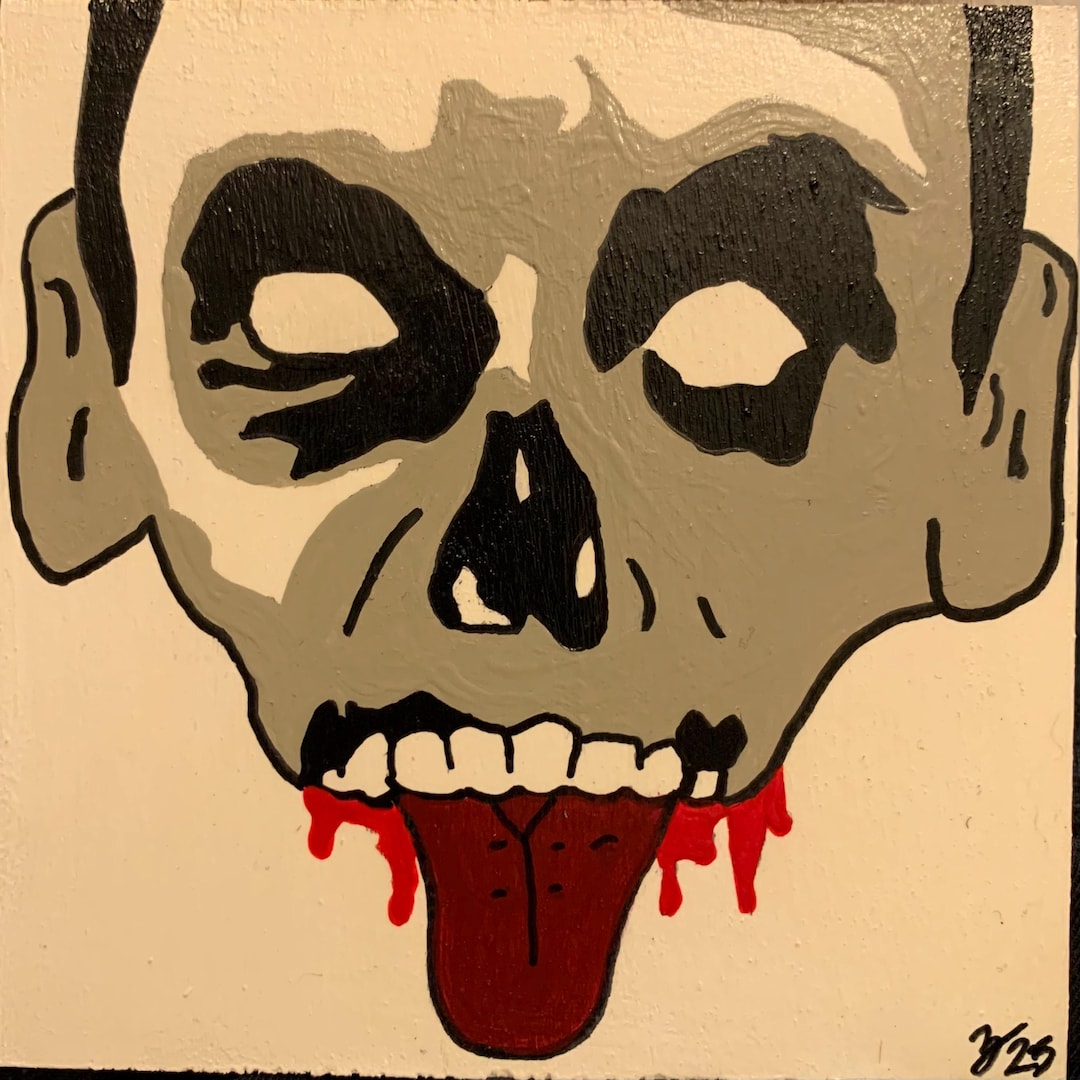 Jawless Zombie Painting - Creepy Halloween Horror Weird Scary Cult - Etsy