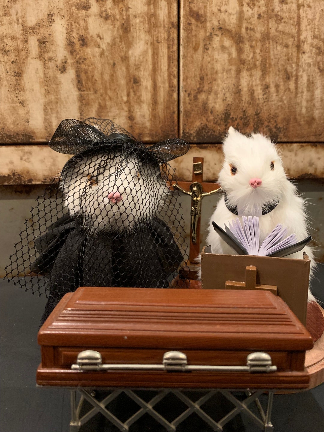 Priest and Wife Funeral Mourners Rabbit Faux Taxidermy - Etsy