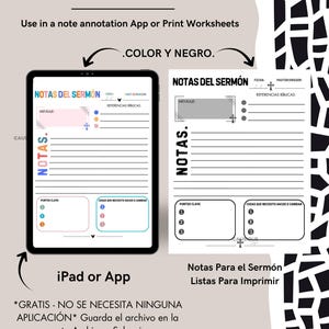 Spanish Sermon Notes Printable – Digital Download - Etsy