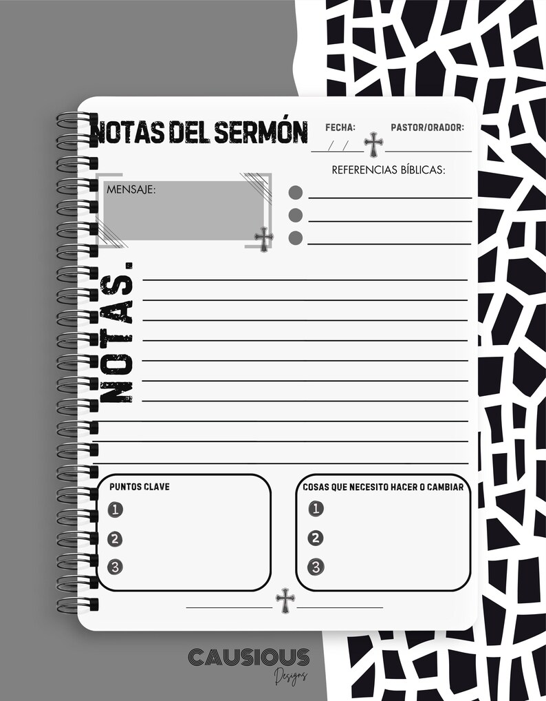 Spanish Sermon Notes Printable – Digital Download - Etsy