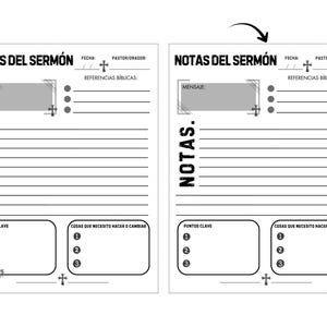 Spanish Sermon Notes Printable – Digital Download - Etsy