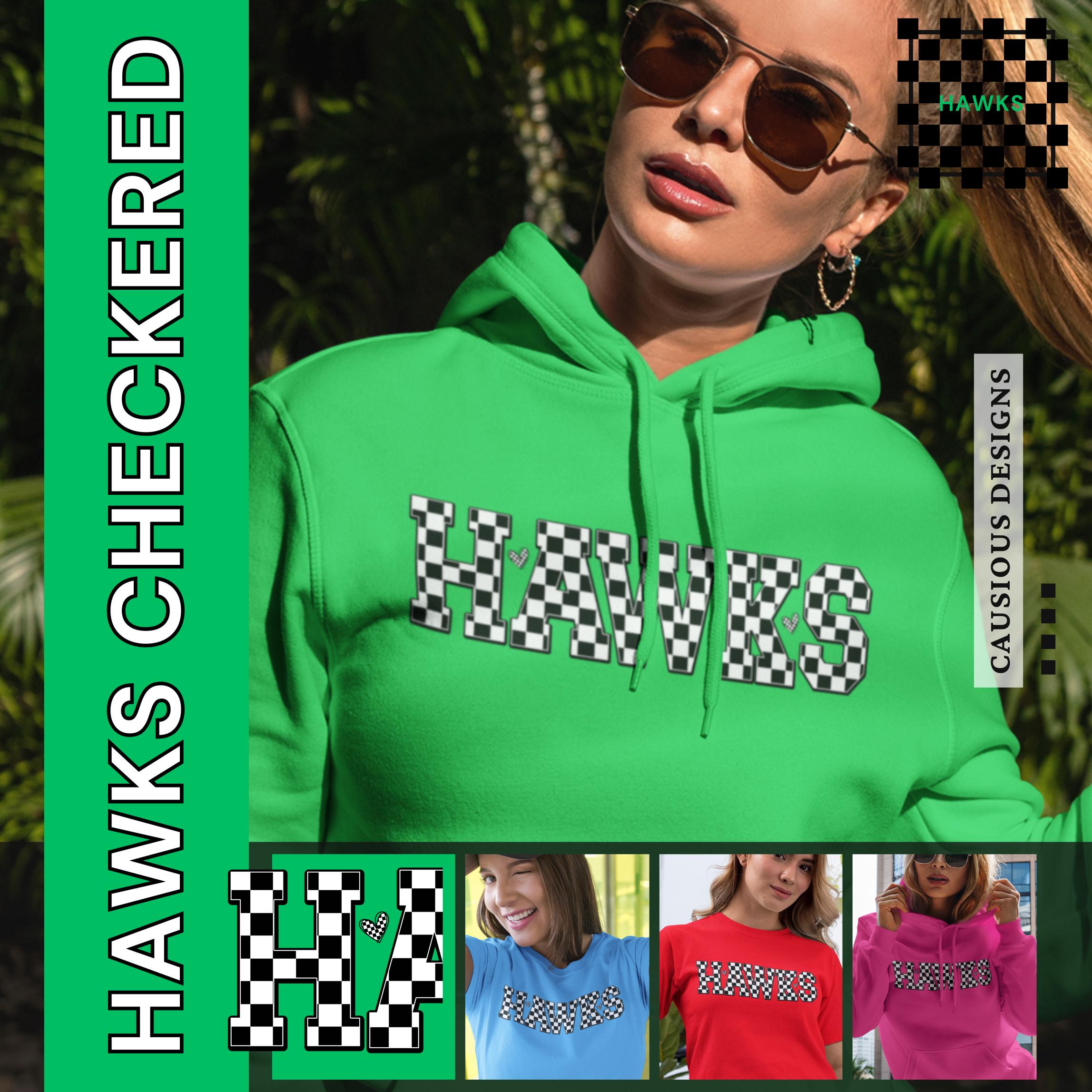 Hawks Checkered PNG, School Mascot, Digital Instant Download, DTF, High ...