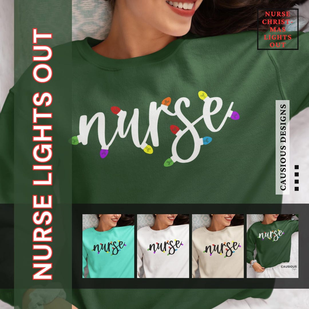 Nurse Christmas Lights Out PNG, Christmas Nurse Lights, DTF ...