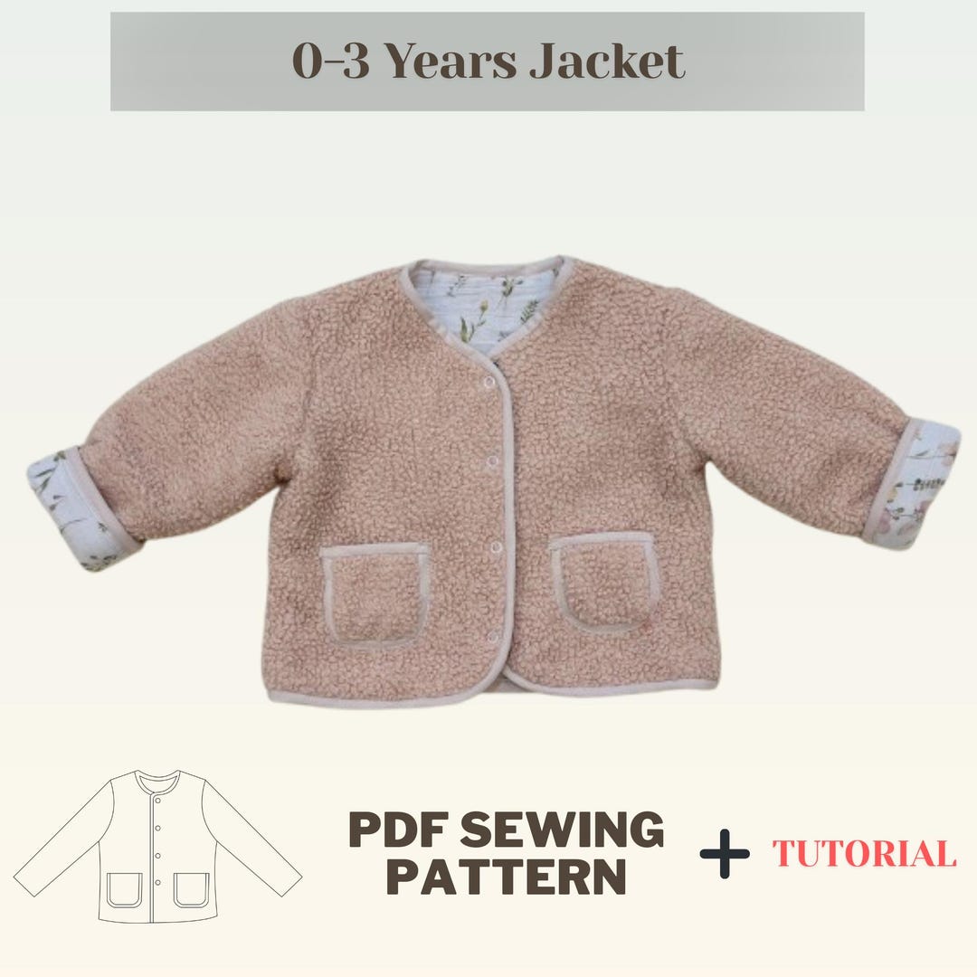 Baby Jacket Sewing Pattern, 0-3 Years, Photo Sewing Tutorial Included ...