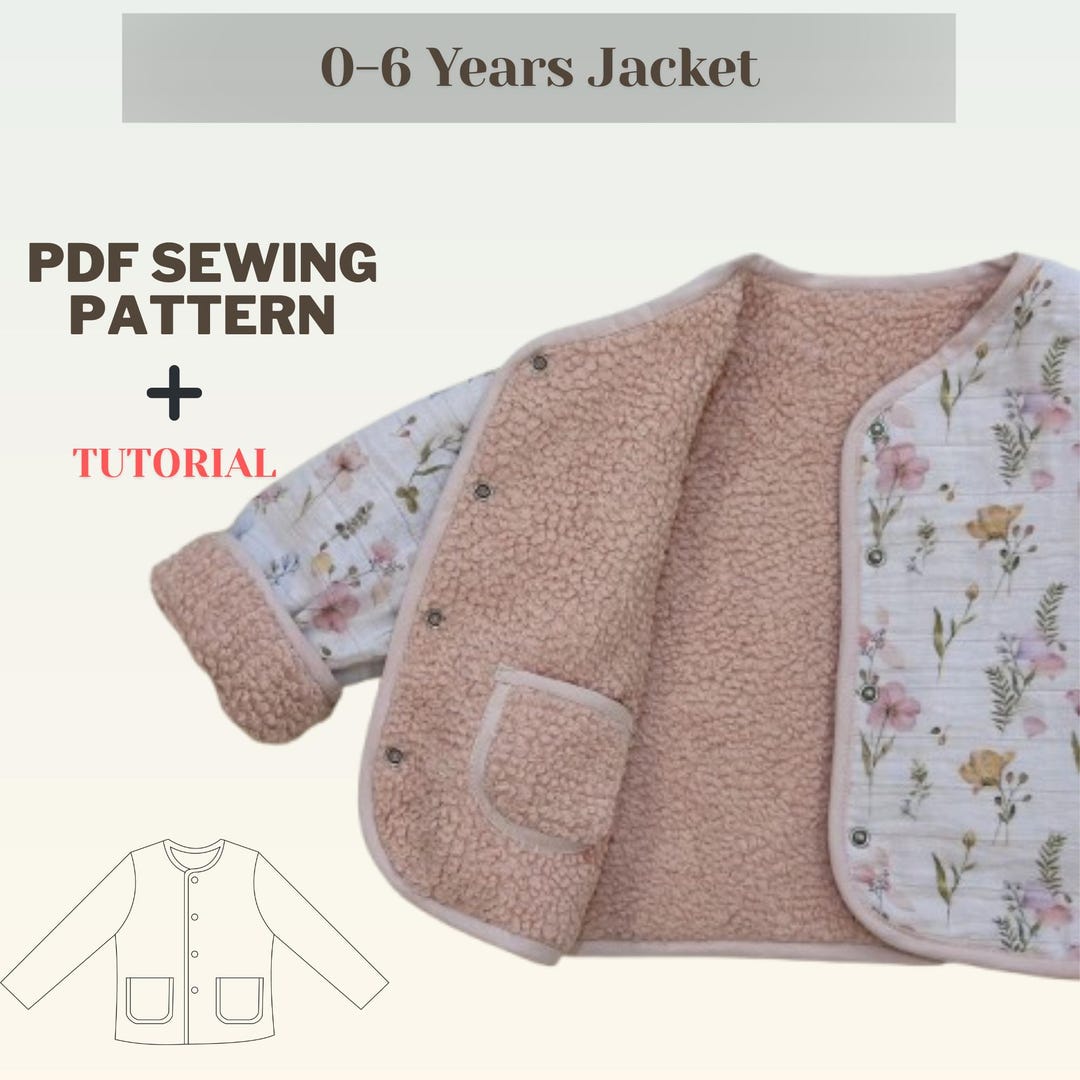 Baby Jacket Sewing Pattern, 0-6 Years, Photo Sewing Tutorial Included ...