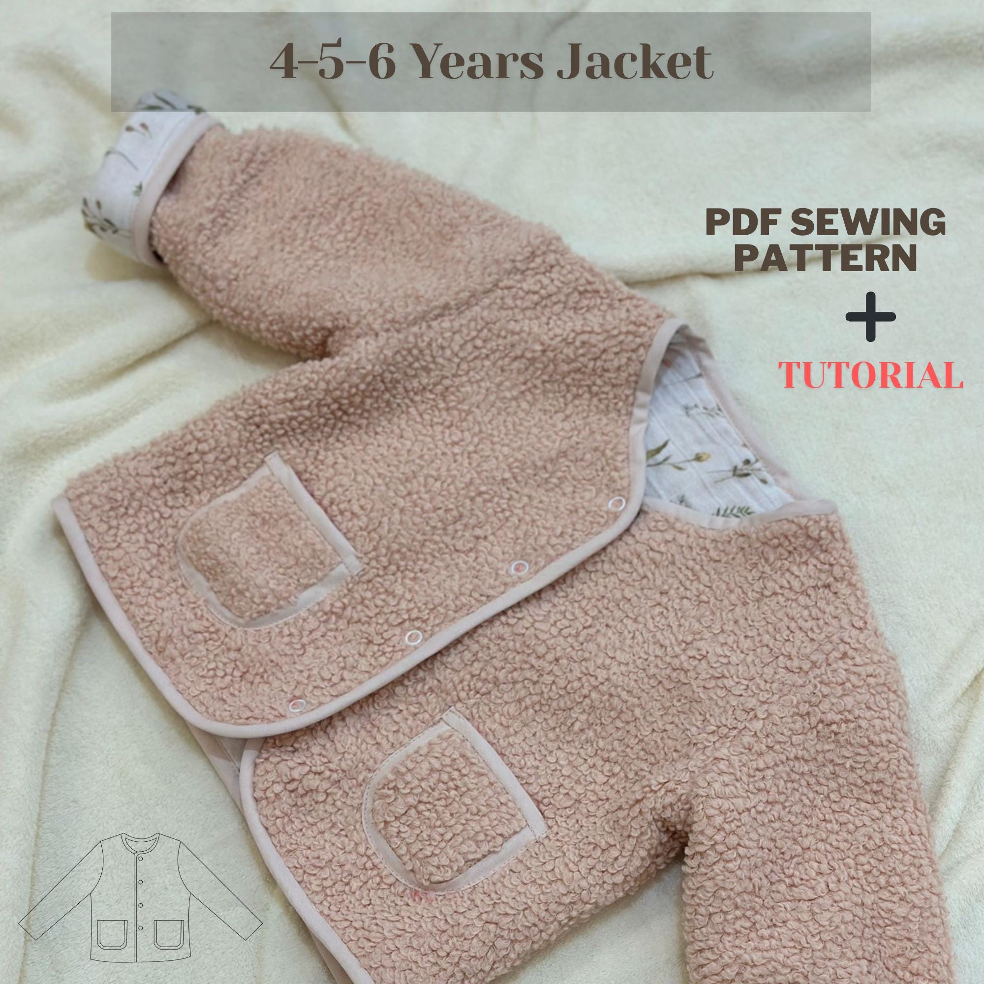 Baby Jacket Sewing Pattern, 4-6 Years, Photo Sewing Tutorial Included ...