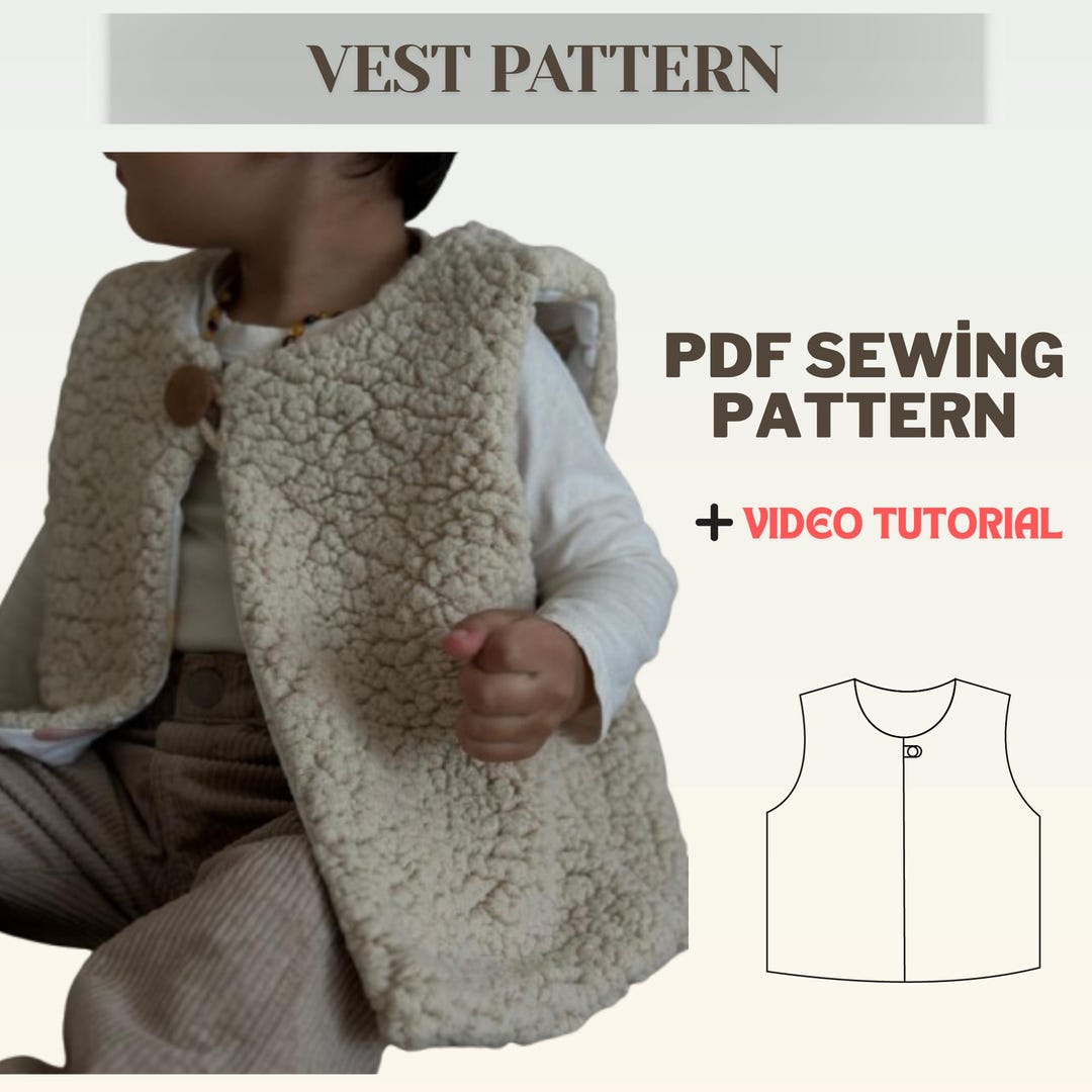 Vest PDF Sewing Pattern | Sizes Included Ages 2-7 | Suitable for ...