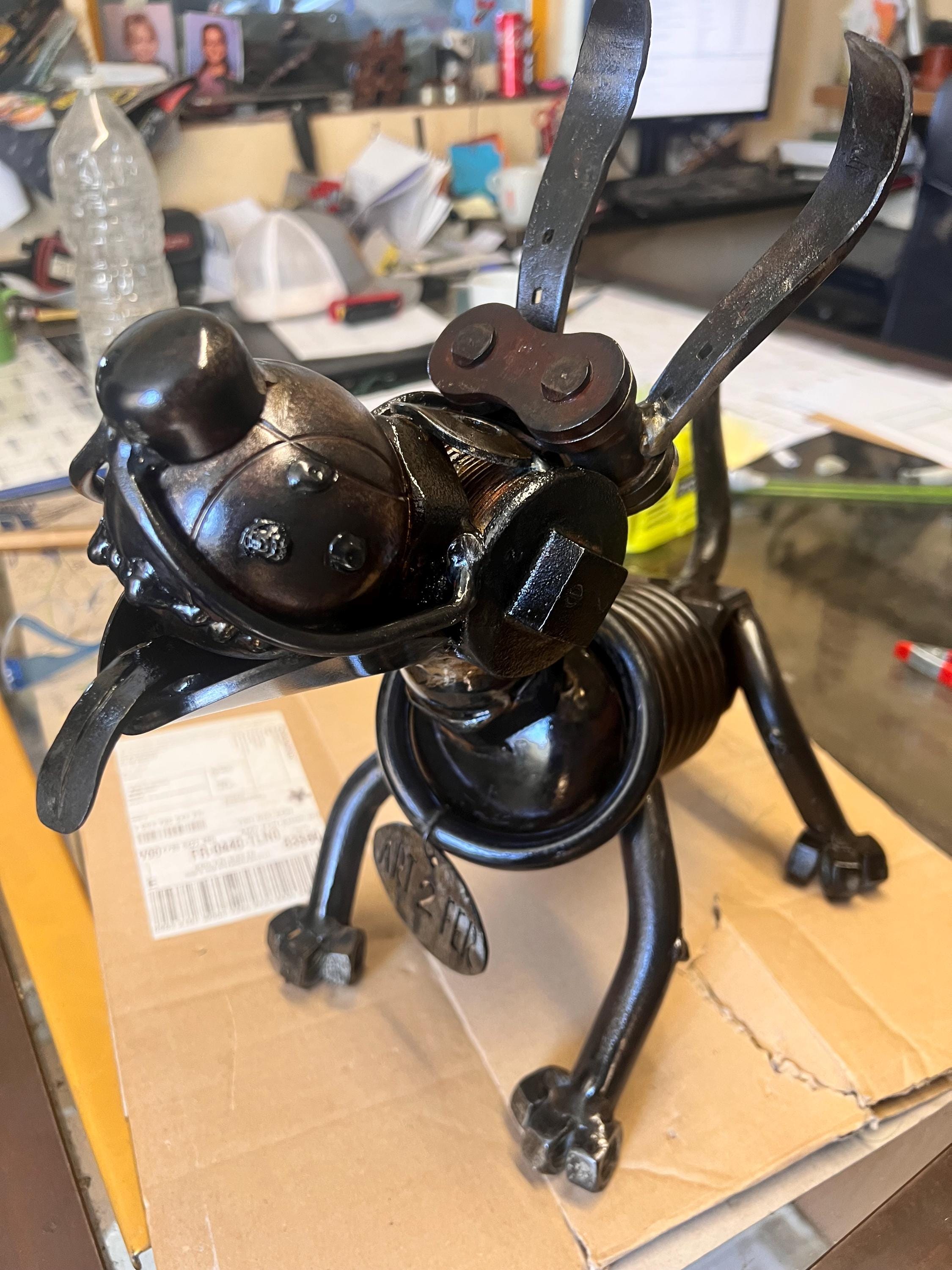 Dog Cartoon Sculpture Recycled Metal Art2fer Art Recup Arts Deco Animal ...
