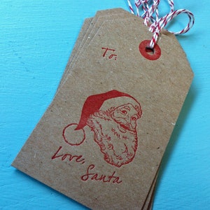 Love Santa Letterpress Gift Tags Pack of 4 - Etsy
