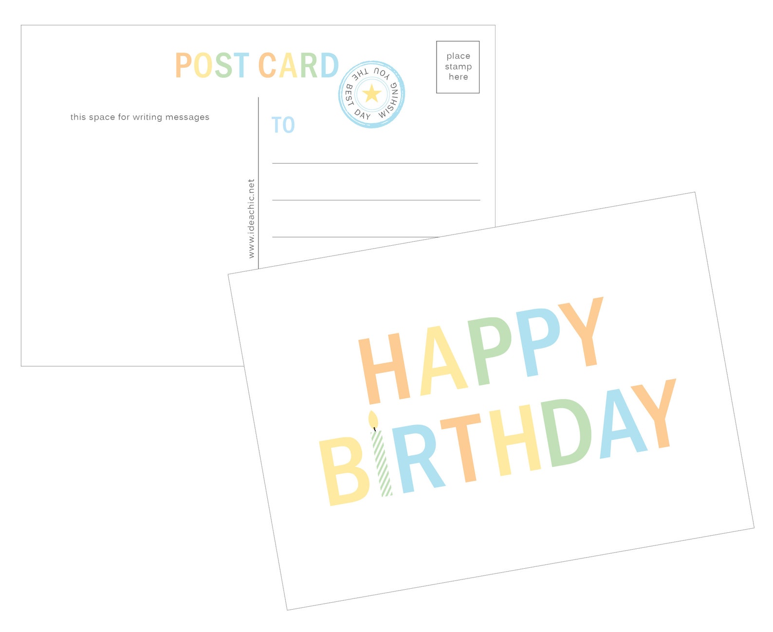 Happy Birthday Candle Postcards Pack of 10 - Etsy