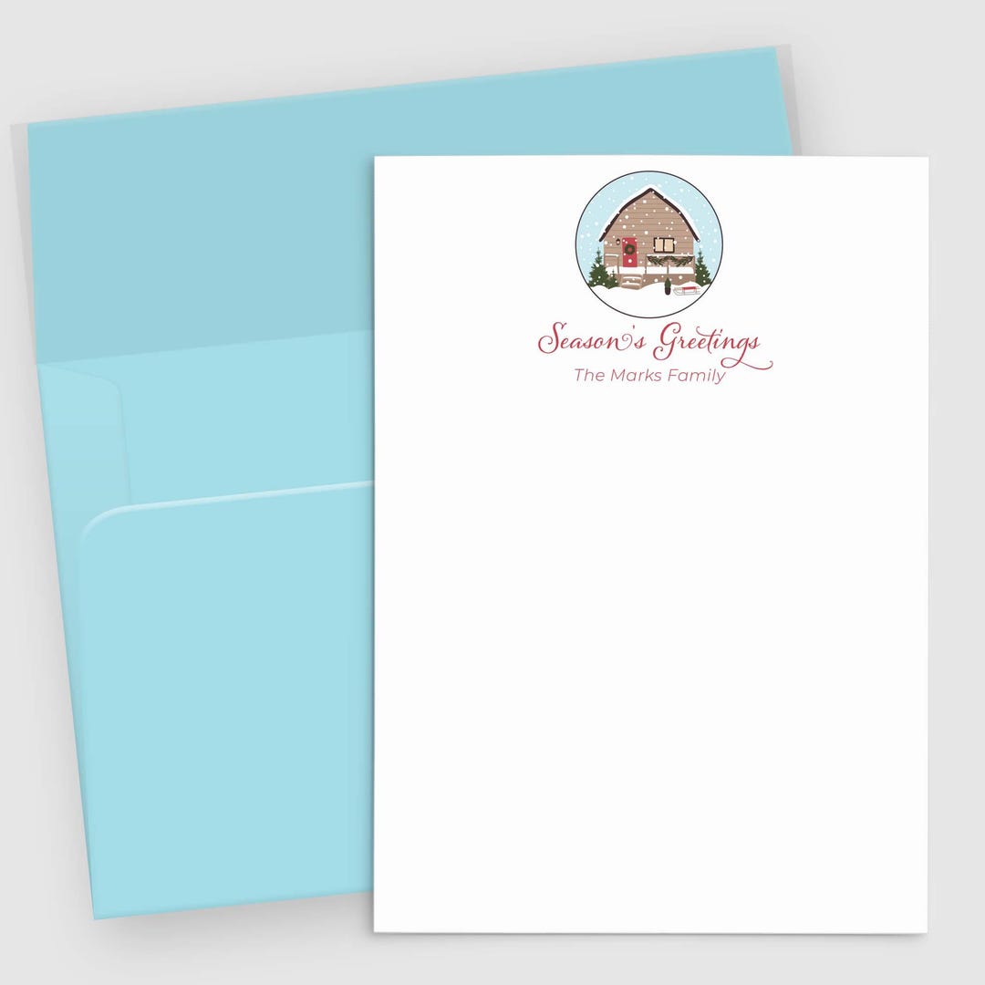 Personalized Christmas Stationery Set of 10 | Custom Holiday Cards With ...