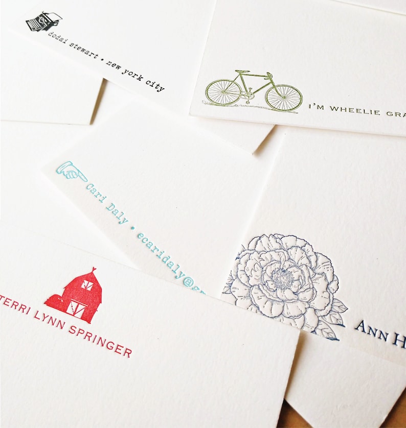Personalized Letterpress Stationery Set of 50: Custom Name Notecards - Etsy