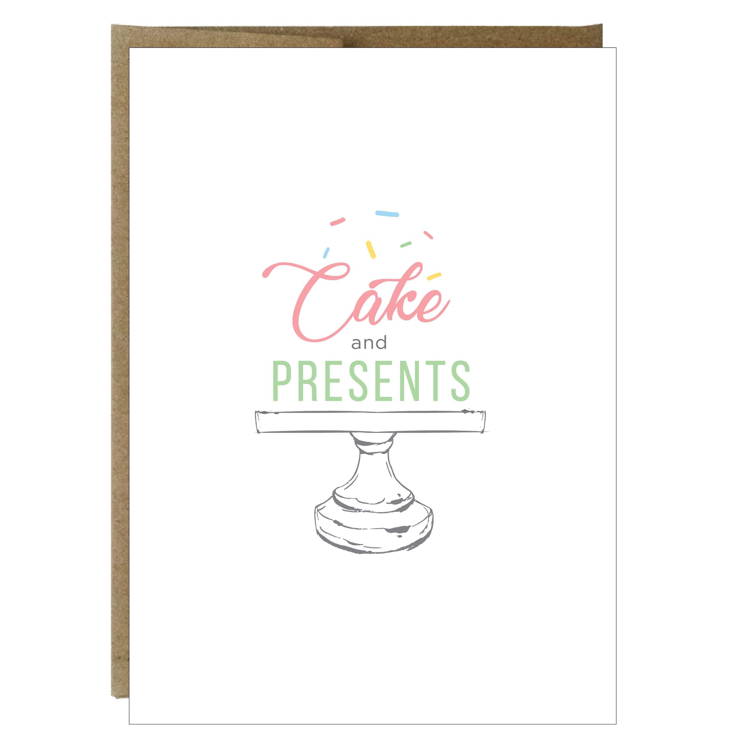 Cake and Birthday Presents Greeting Card - Etsy