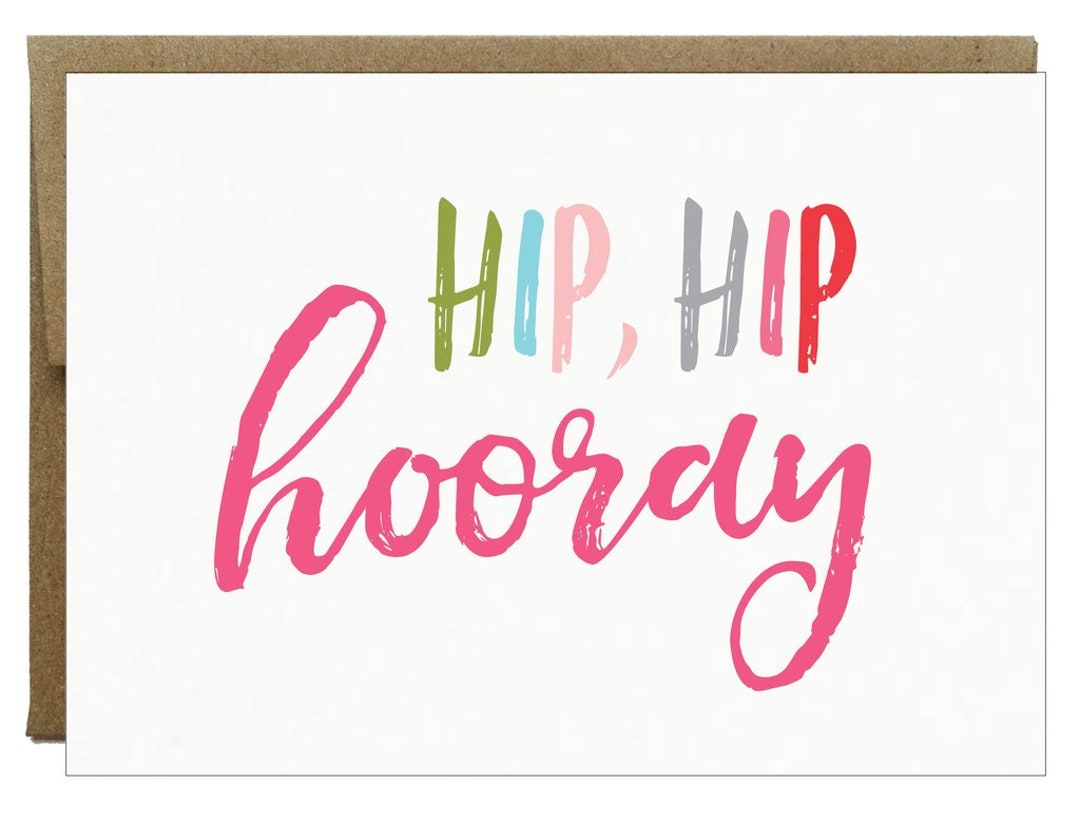 Hip Hip Hooray Celebration Greeting Card - Etsy