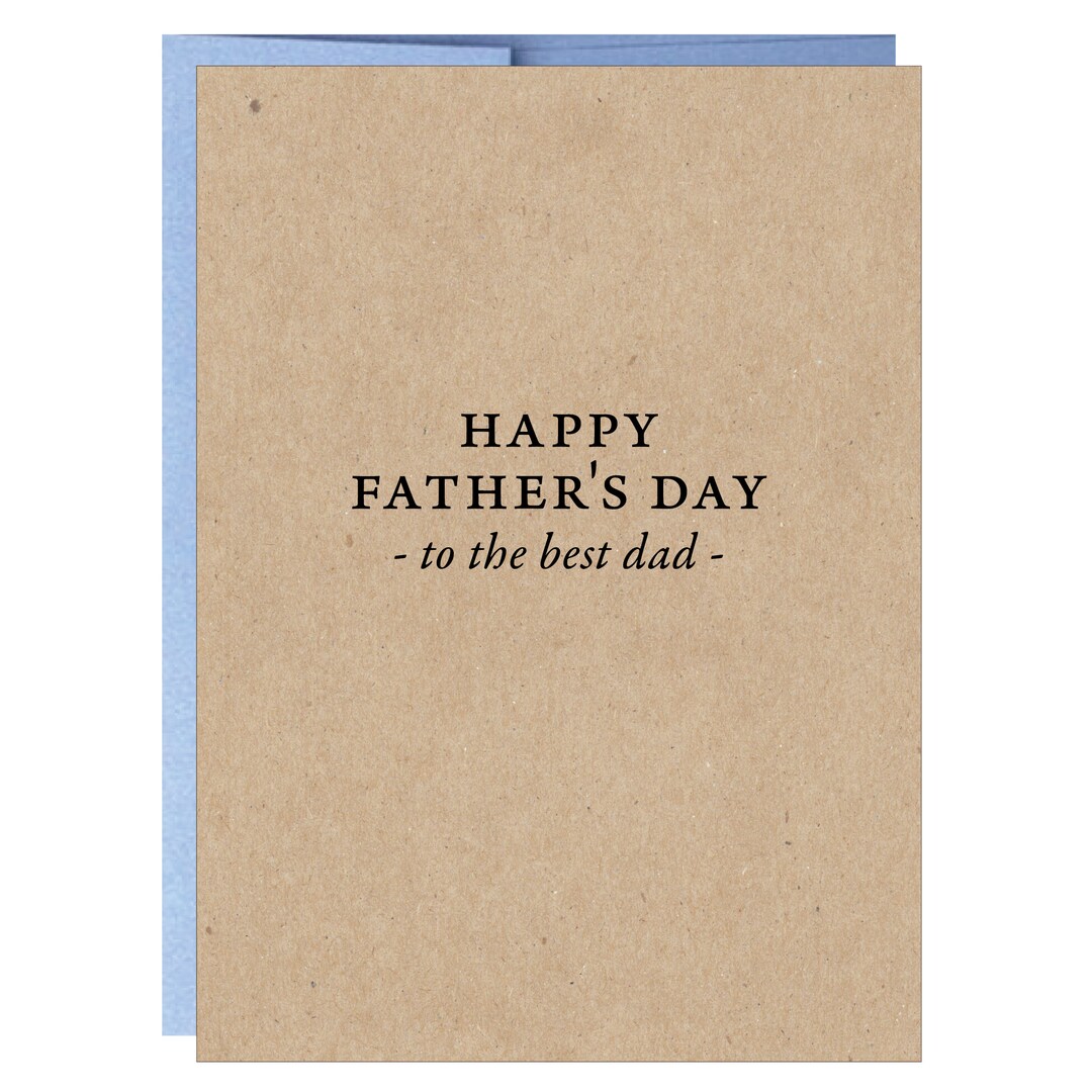 Father's Day Card: Kraft Cardstock, Metallic Blue Envelope - Etsy